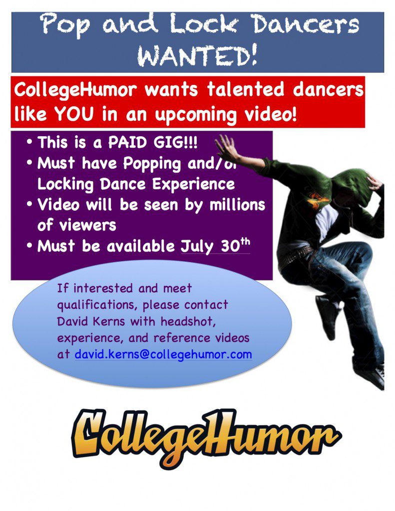 Pop and Lock Dancers Wanted! L.A.