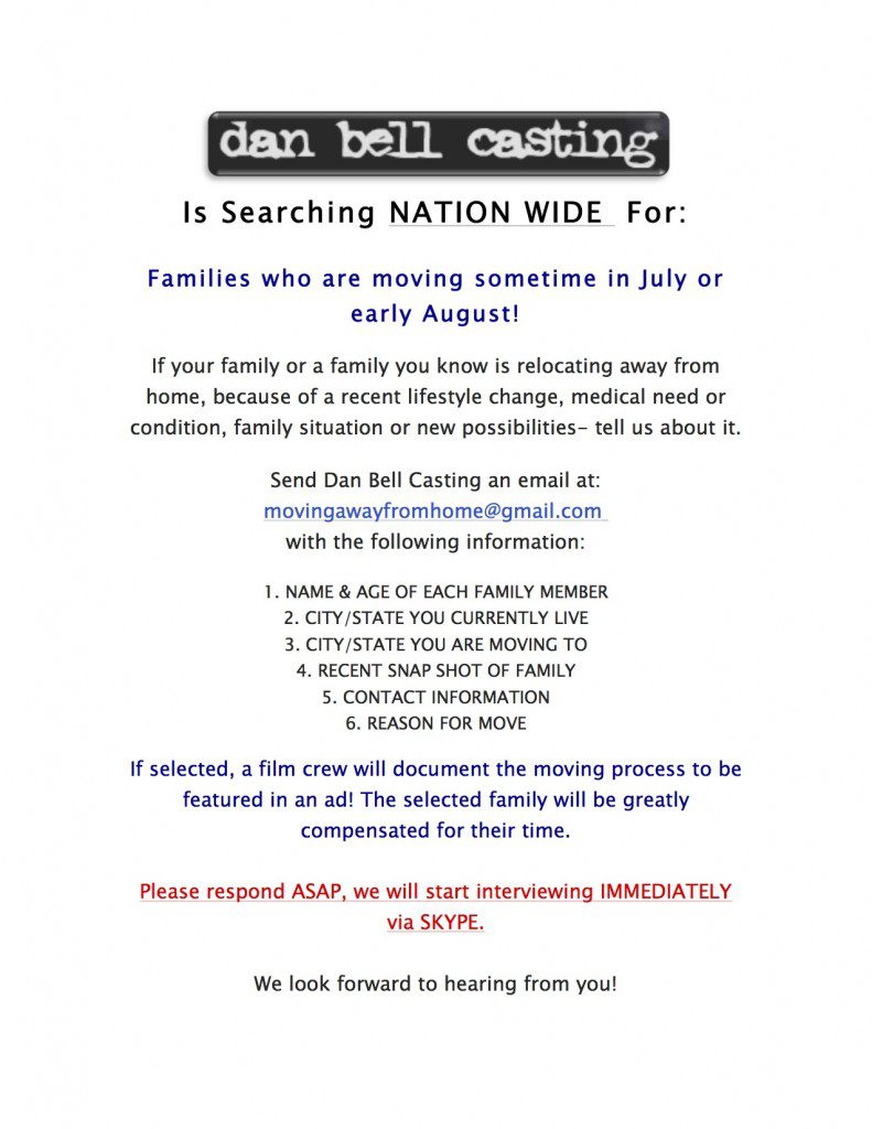 Casting Families In Transition Auditions Free