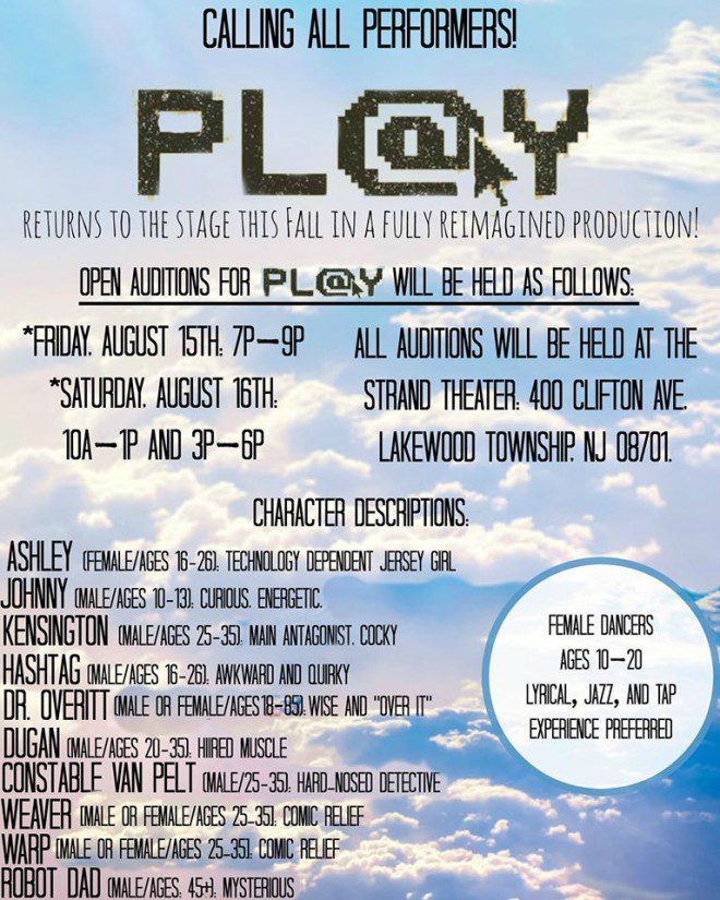 Open Casting Call for "PL@Y" in NY / NJ area