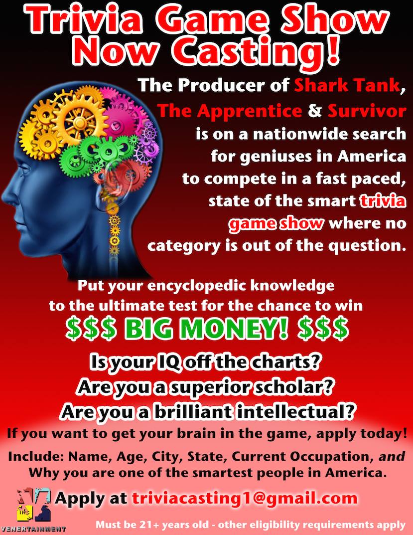 New Trivia Game Show Is Casting Nationwide