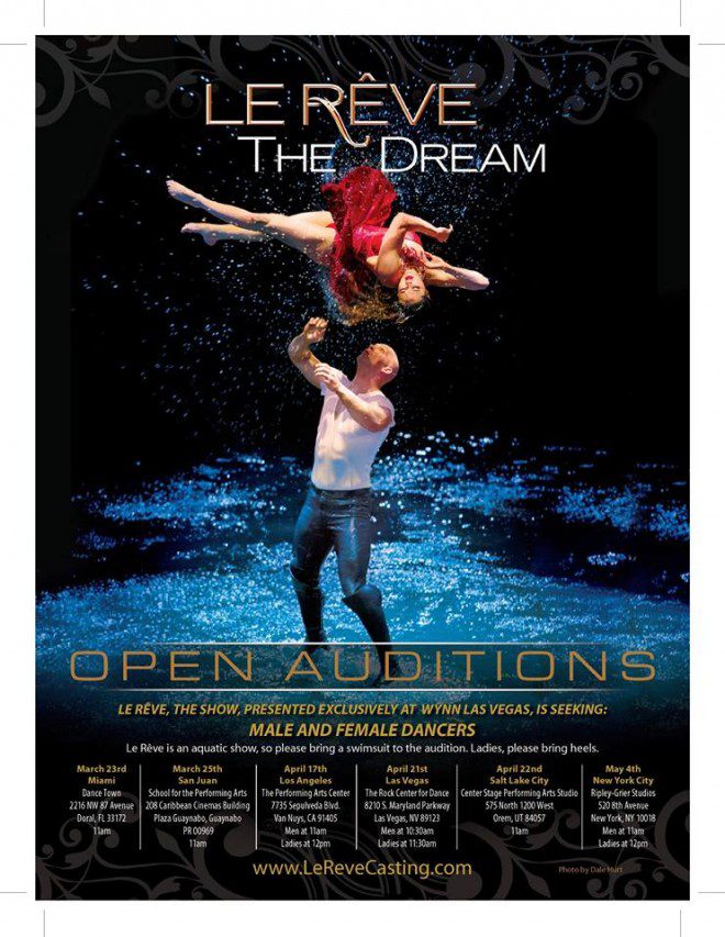 Auditions for Vegas Show “Le Reve” Nationwide & Puerto Rico – Auditions ...