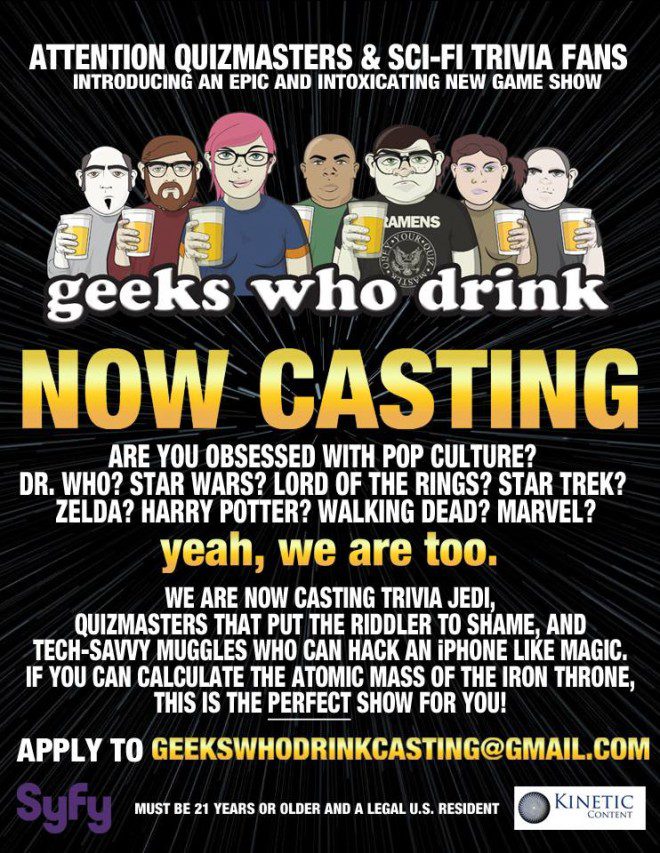 SyFy Network Game Show “Geeks Who Drink” Now Casting in Southern ...