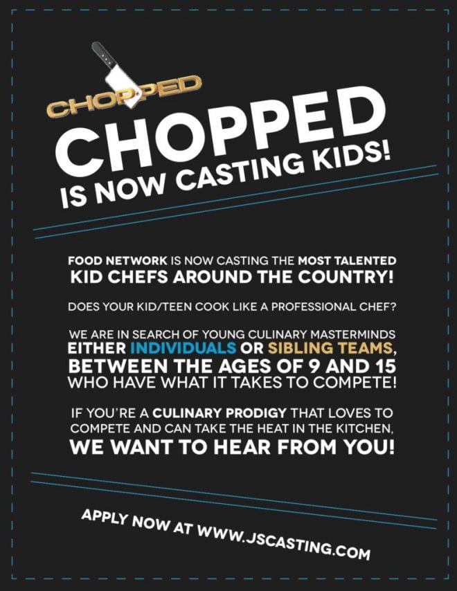 “Chopped” casting Kids and Teens Nationwide