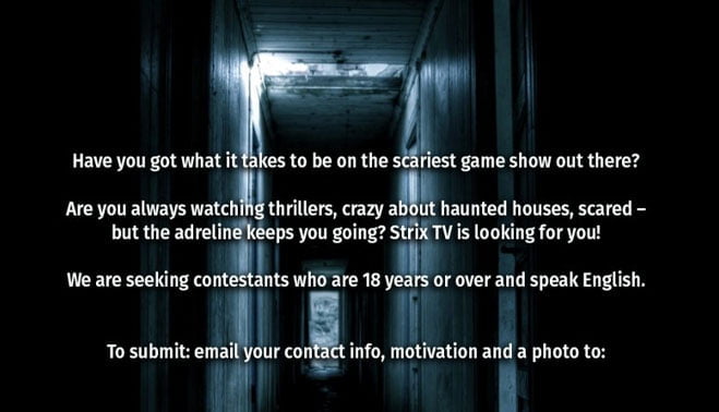 Scary and Spooky Adventure Game Show Now Casting – Auditions Free