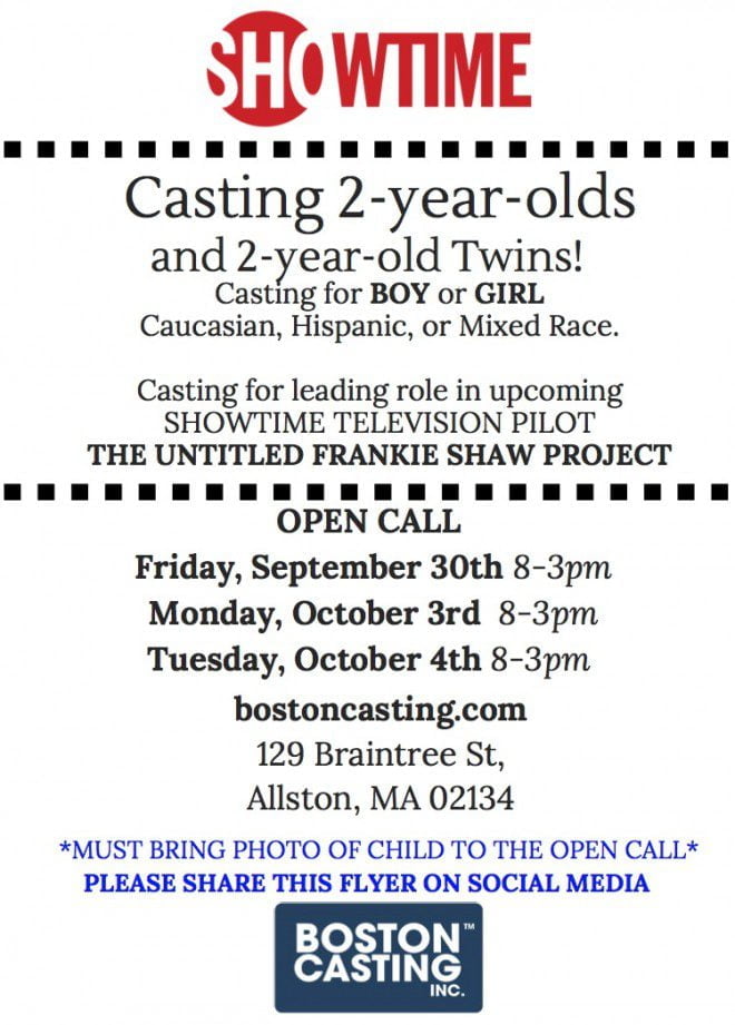 Open Casting Call for 2 Year Old Kids in Boston, Lead Role in Showtime ...