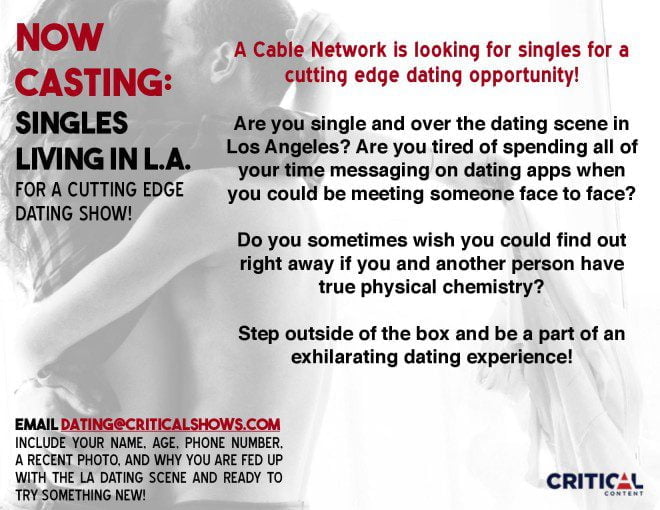 Now Casting Singles in L.A. for New Dating Reality Series Pilot