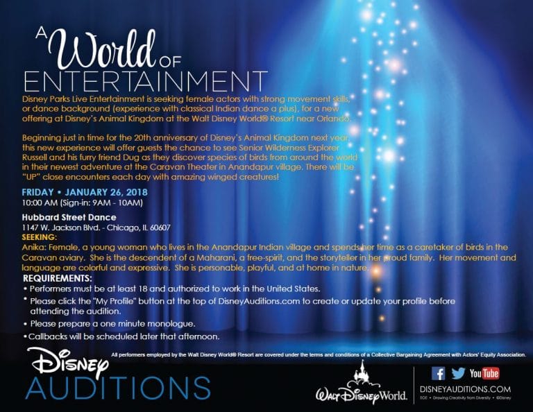 Open Auditions for Disney Parks Performers in Chicago, IL – Auditions Free
