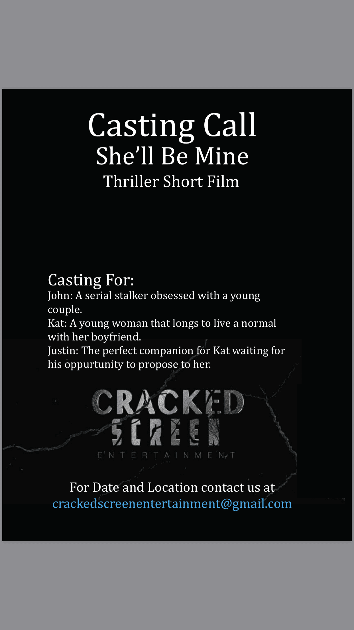 Northridge, CA Student Film Project – Auditions Free