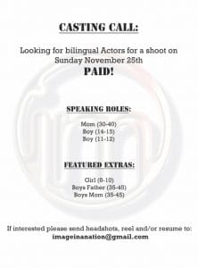 Casting in Orlando for Spanish Speaking Roles in PSA – Auditions Free