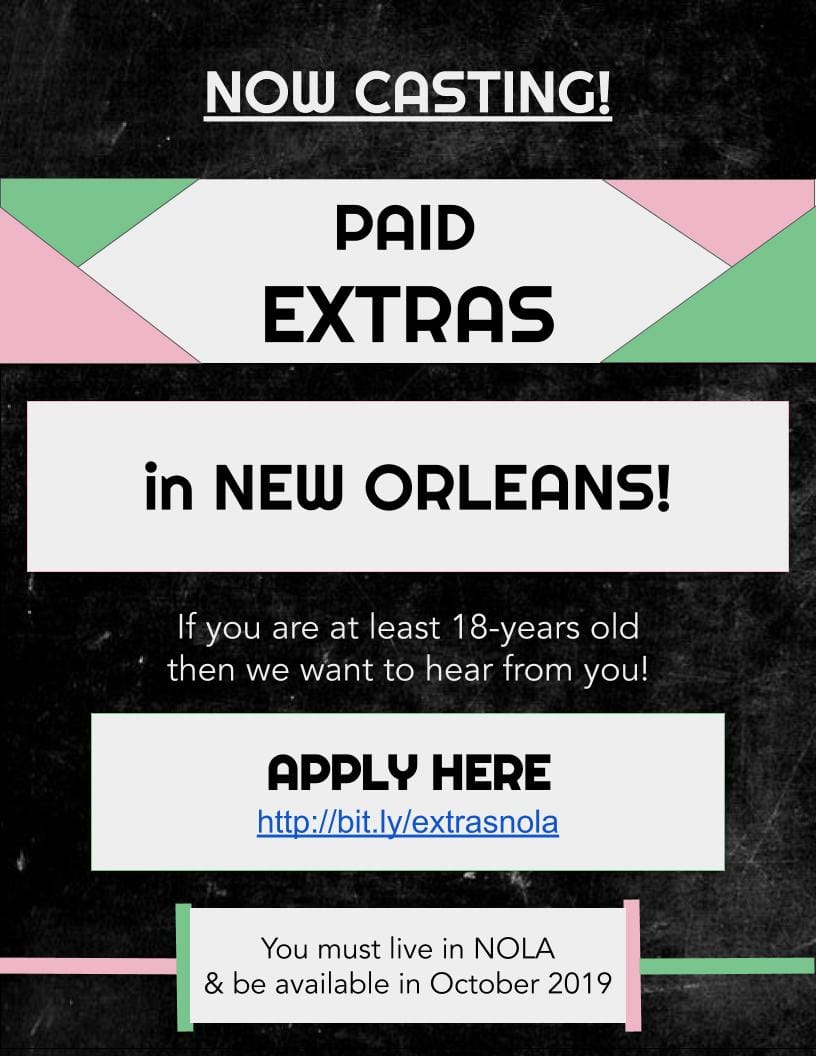 Casting Call for Paid Extras in New Orleans