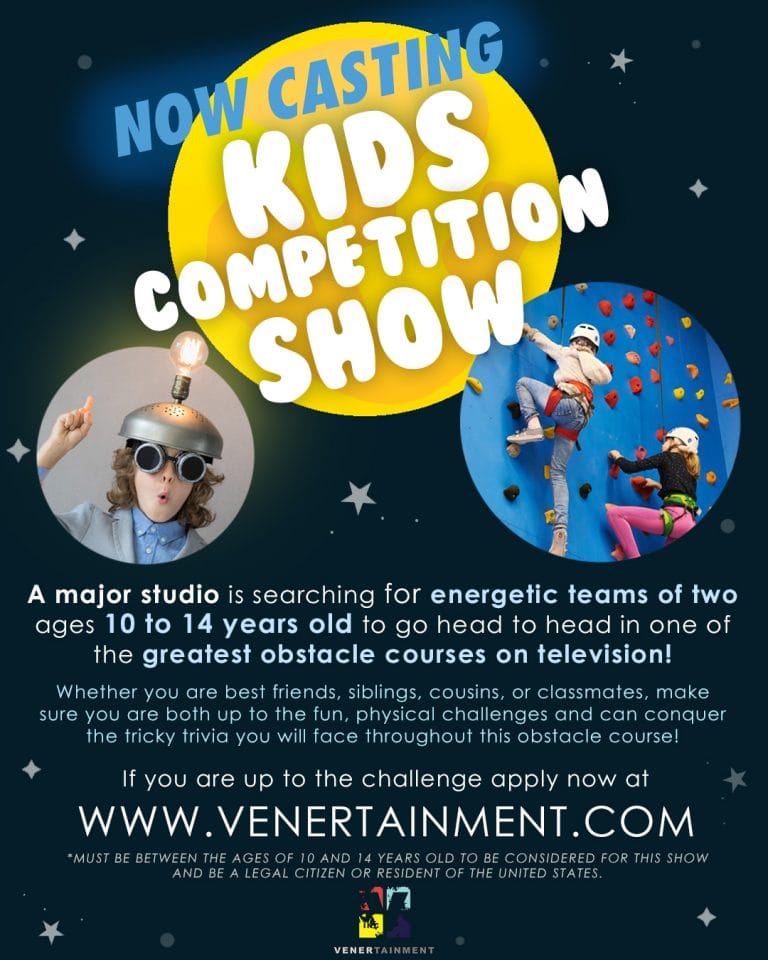 Casting New Kids Game Show in Los Angeles, Teams of 2 Ages 10 to 14