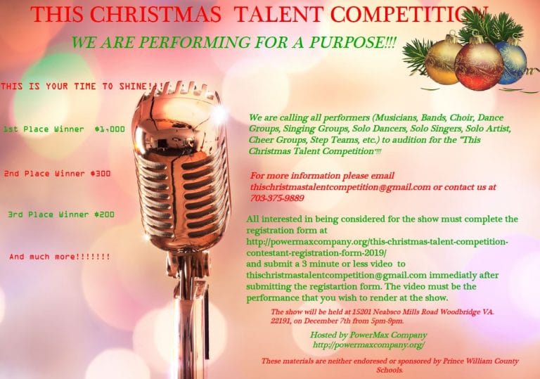 Performers for Christmas Talent Competition in The DC / DMV Area
