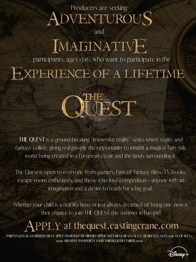Casting Teens for Disney+ TV Show "The Quest"