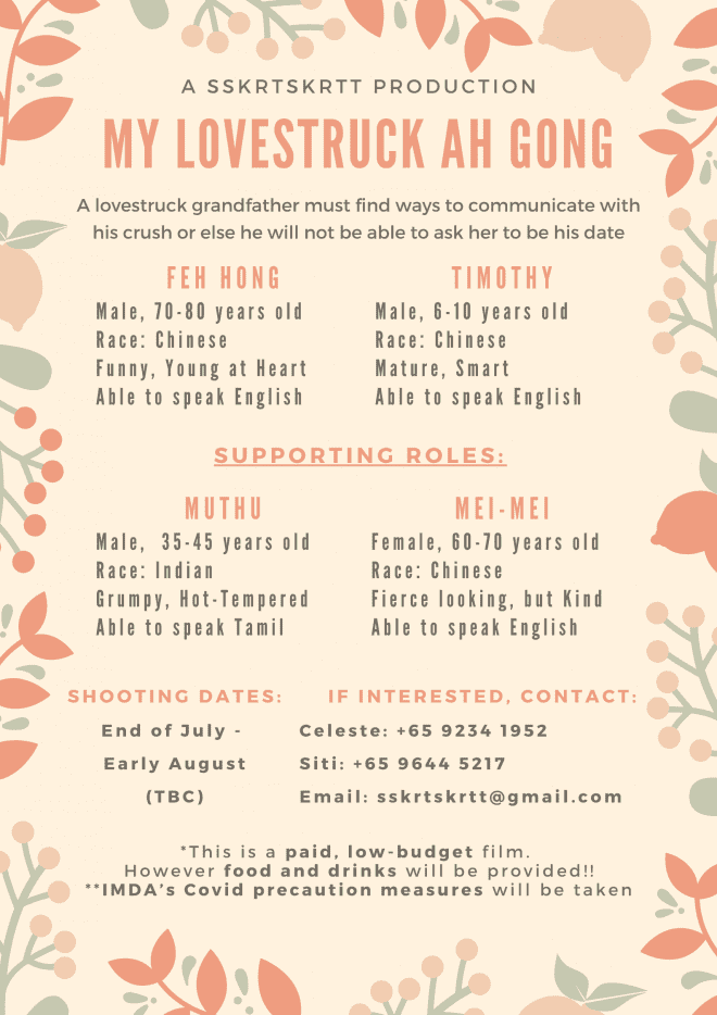 Student Film Casting Call in Singapore for Temasek Polytechnic Project ...