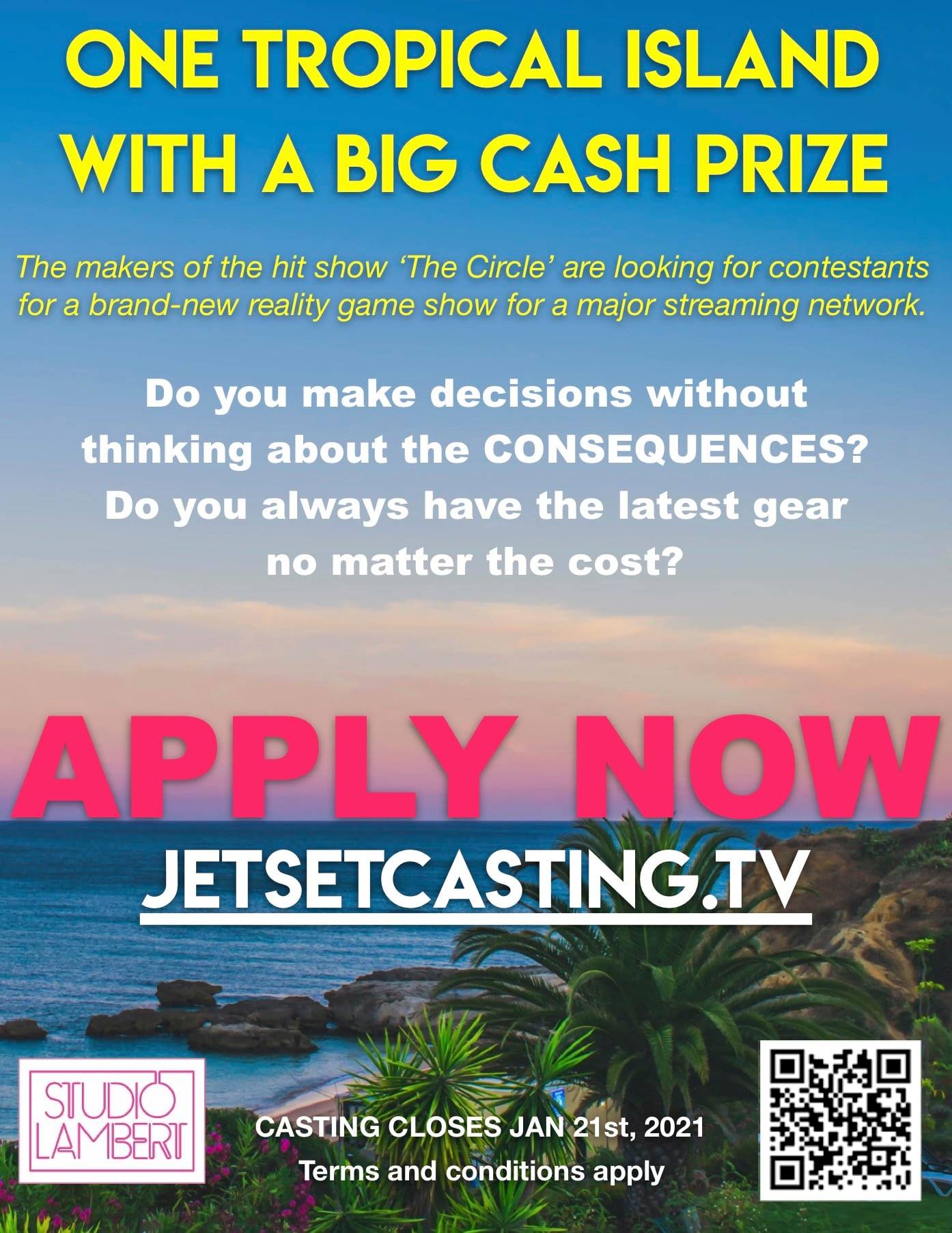 Casting Contestants to Go To A Tropical Island Game Show
