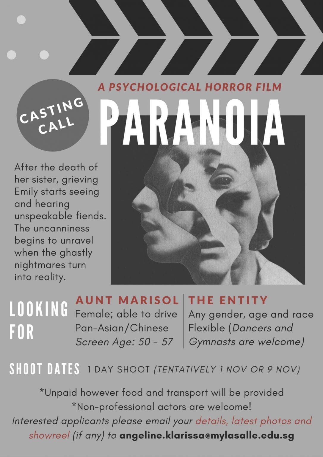 Rush Call, Actors in Singapore for Student Horror Film