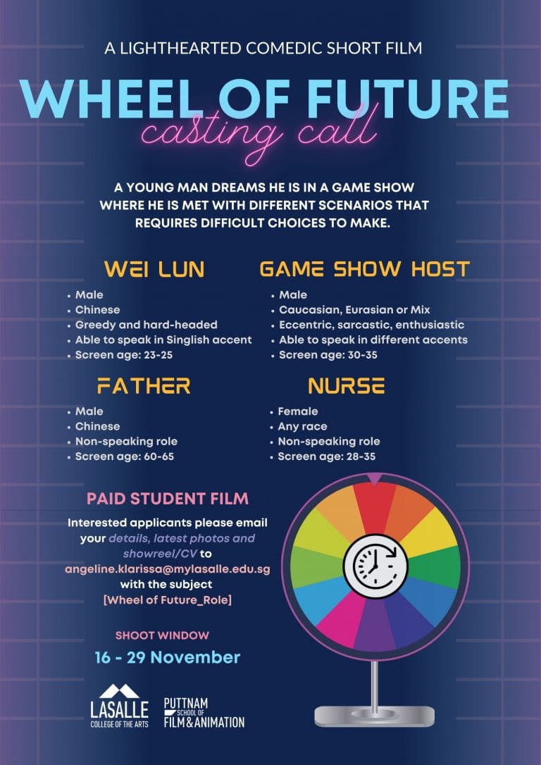 Singapore Casting Call for Student Film “Wheel of Future” – Auditions Free