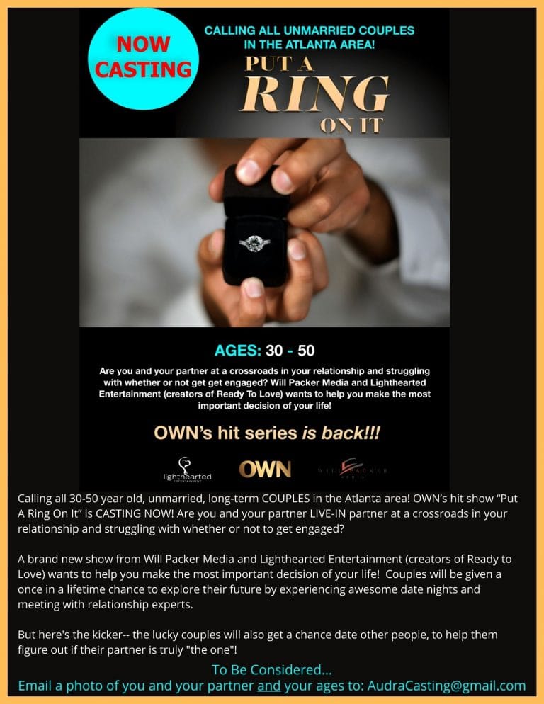 Atlants Casting Call for Couples OWN "Put A Ring On It"