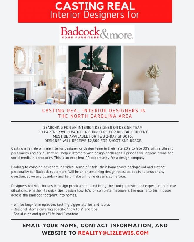 Casting Real Interior Designers in North Carolina