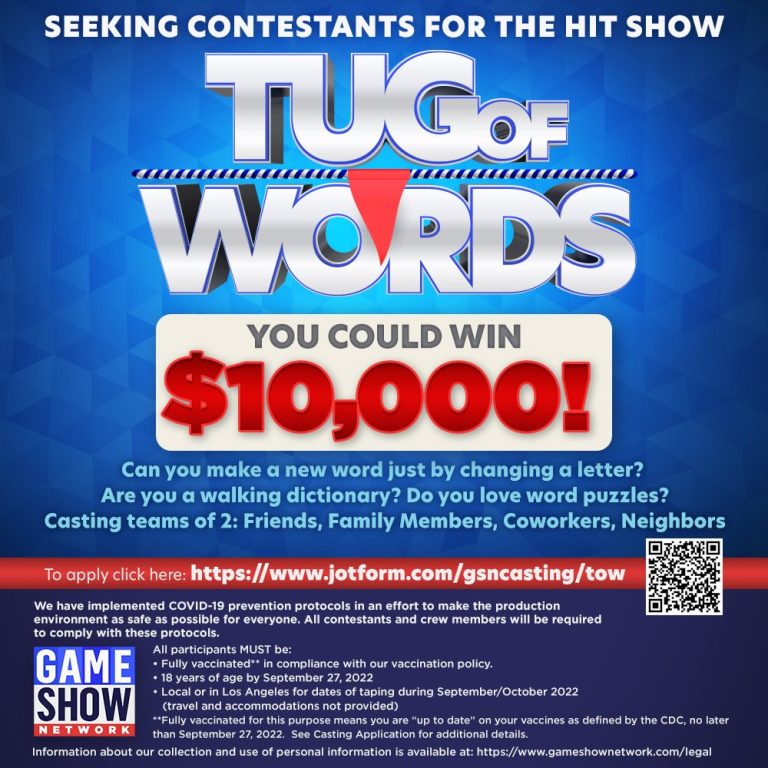 Online Auditions for GSN’s “Tug of Words” in Los Angeles