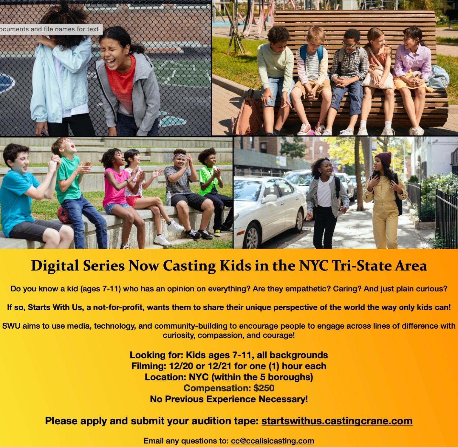 Kids Auditions in New York City for Digital Series