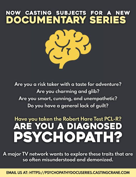 Casting For Psychos Nationwide