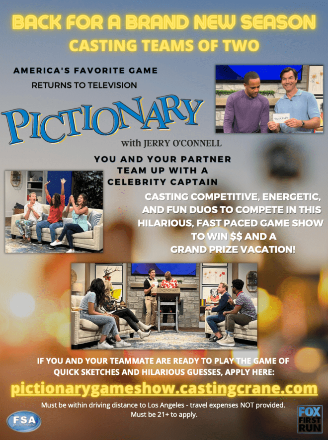 Game Show "Pictionary" Casting Call in Los Angeles