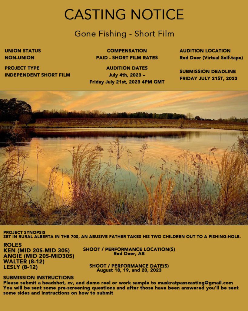 Remote / Zoom Auditions for Indie Short Film “Gone Fishing” Actors in ...