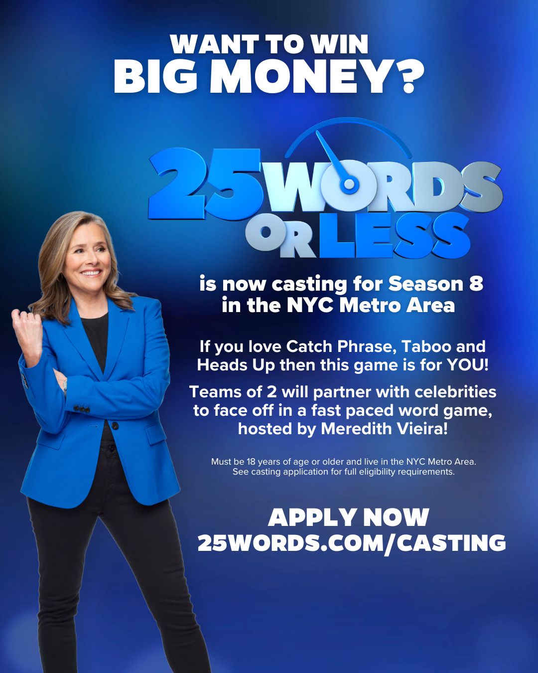 Game Show Auditions in New York for "25 Words or Less"