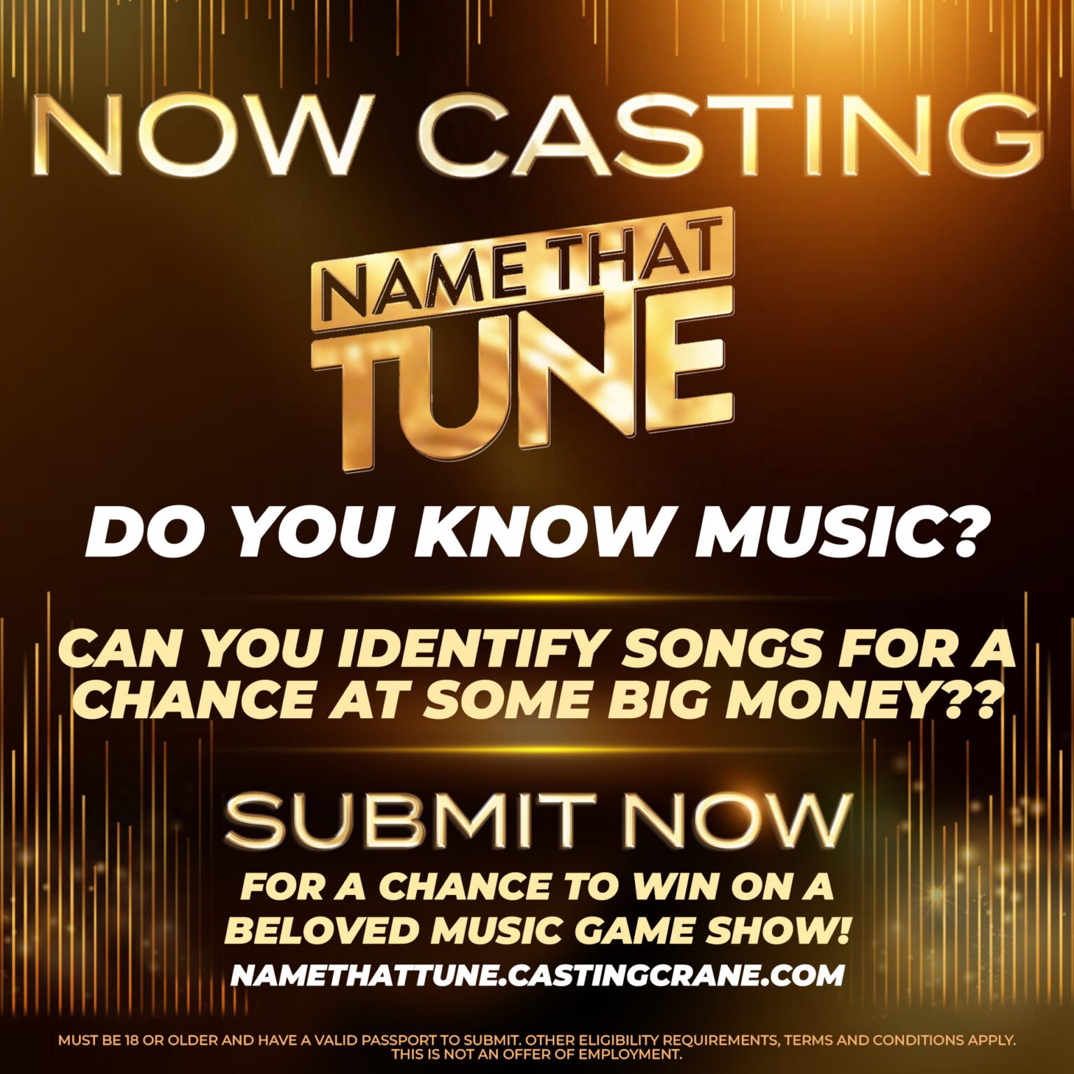 Name That Tune Game Show Casting Contestants Nationwide