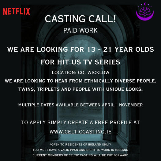 Casting Call for Netflix’s “Wednesday” TV Show 2024 – Ireland ...