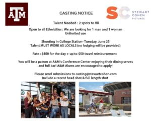 Modeling Job in College Station Texas