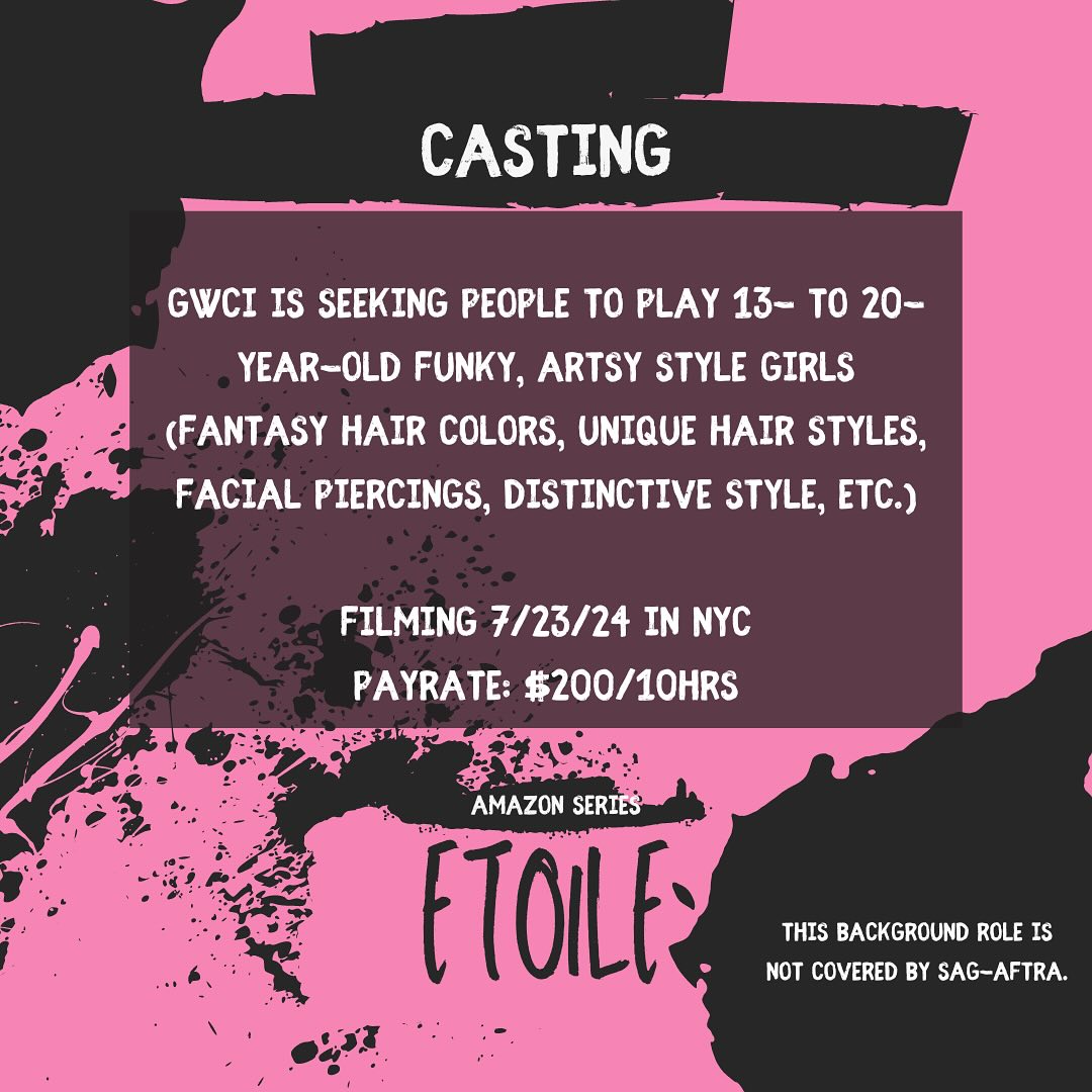 Casting Call for Teens 13 to 20 in NYC for Amazon’s “Etoile” Show ...