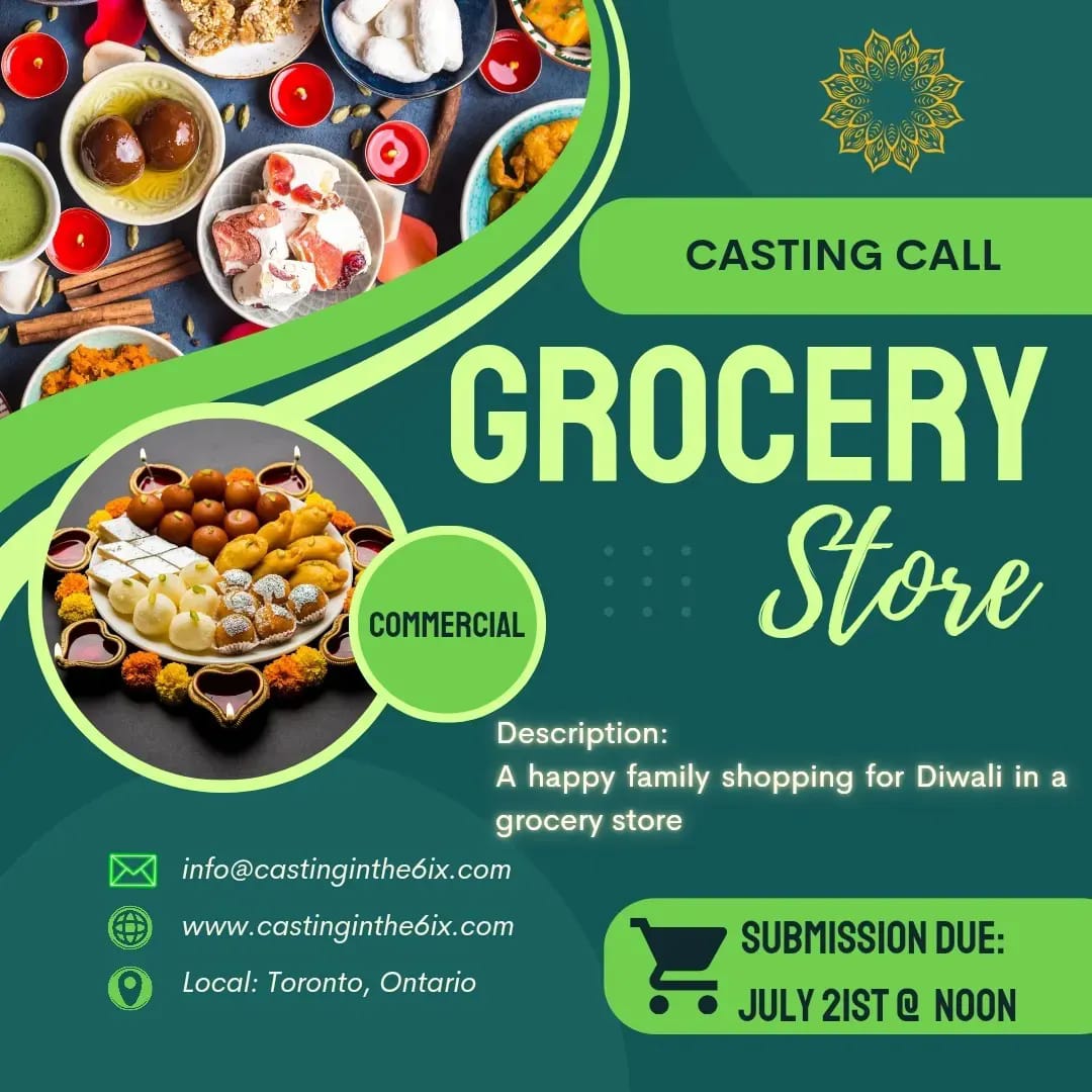 Toronto Selftape Auditions for Grocery Store Commercial – Canada