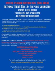 Open Auditions for Teens & Young Adults in DFW