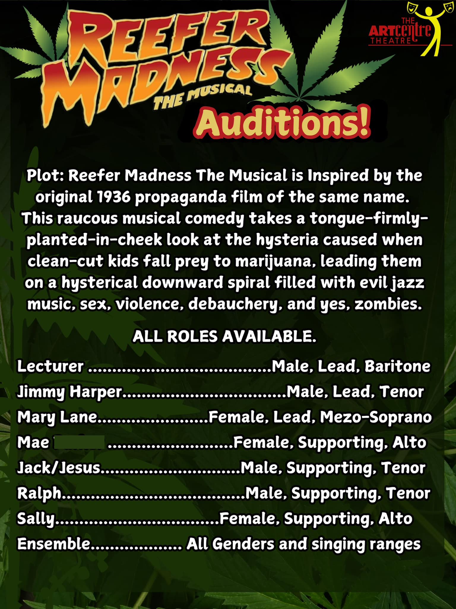 Plano Texas Theatre Auditios for Musical, Reefer Madness