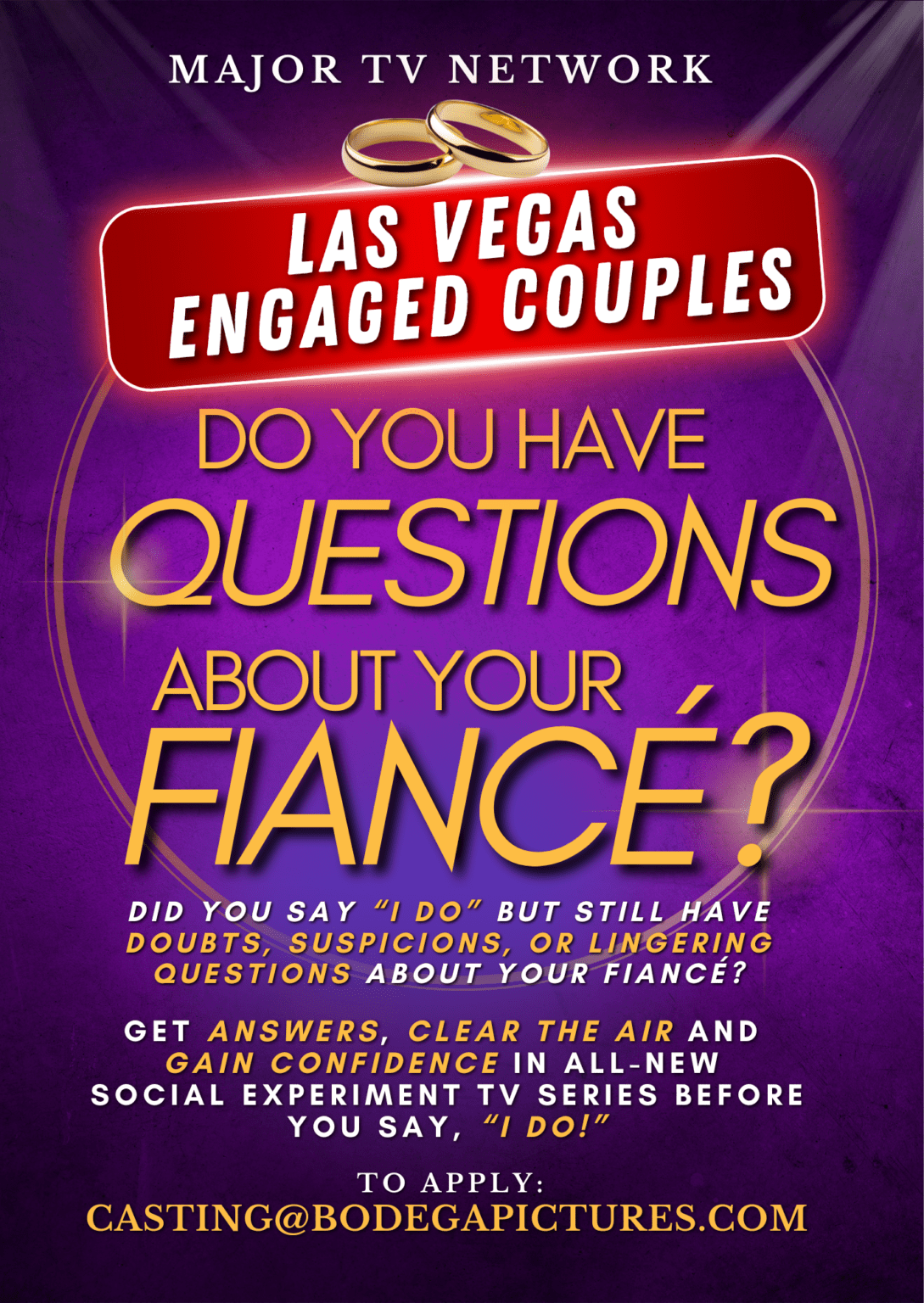 Casting Call – Vegas Couples Who Have Hesitations & Secrets