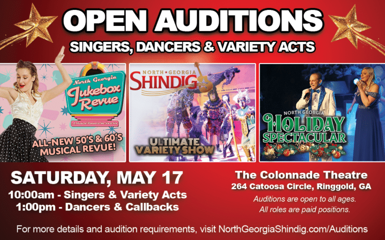 Open Auditions in Ringgold, GA for Singers and Dancers