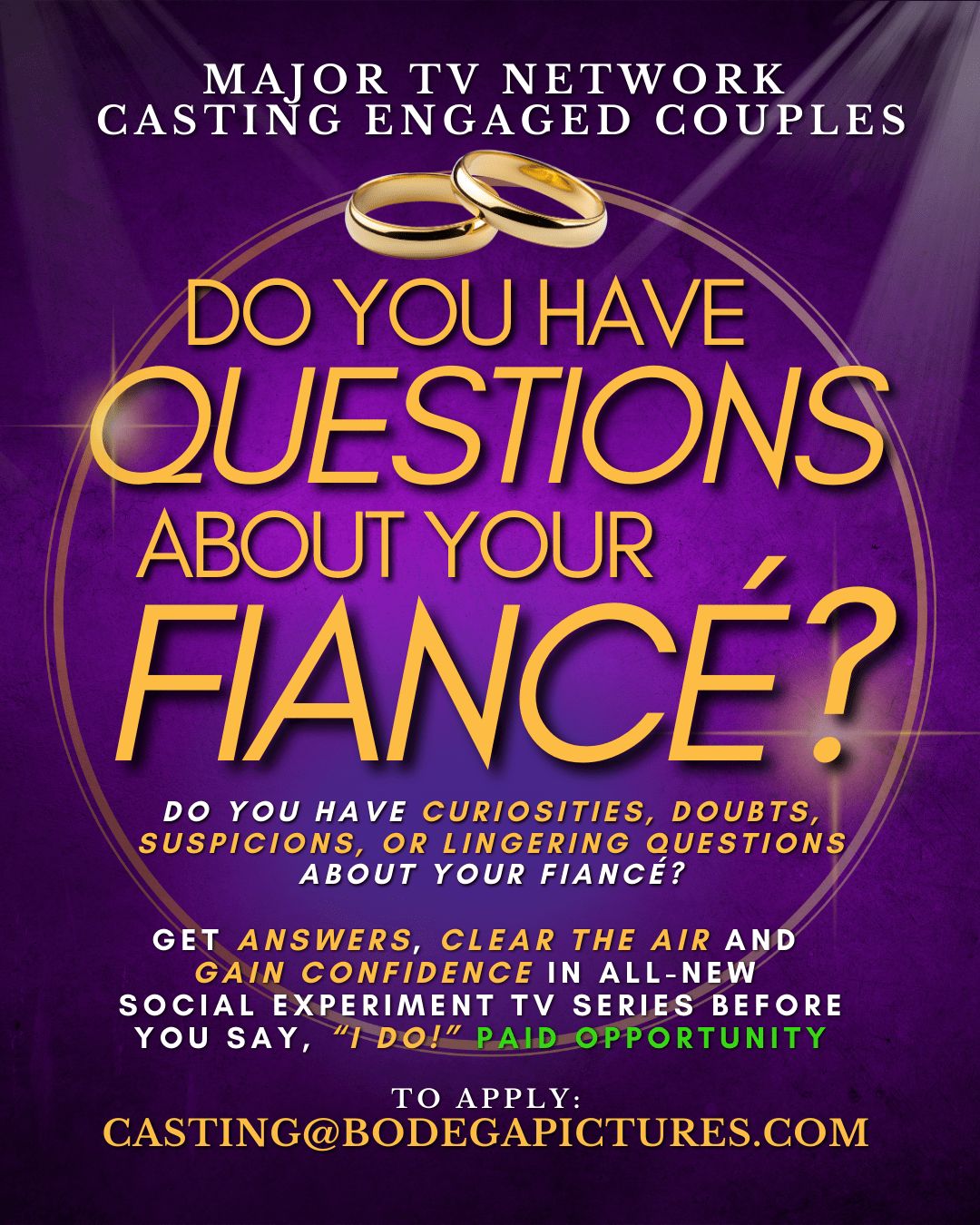 New Show Casting People Questioning Their Engagement