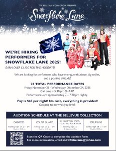 Snowflake Lane Now Hiring Performers in Bellevue, Washington ...