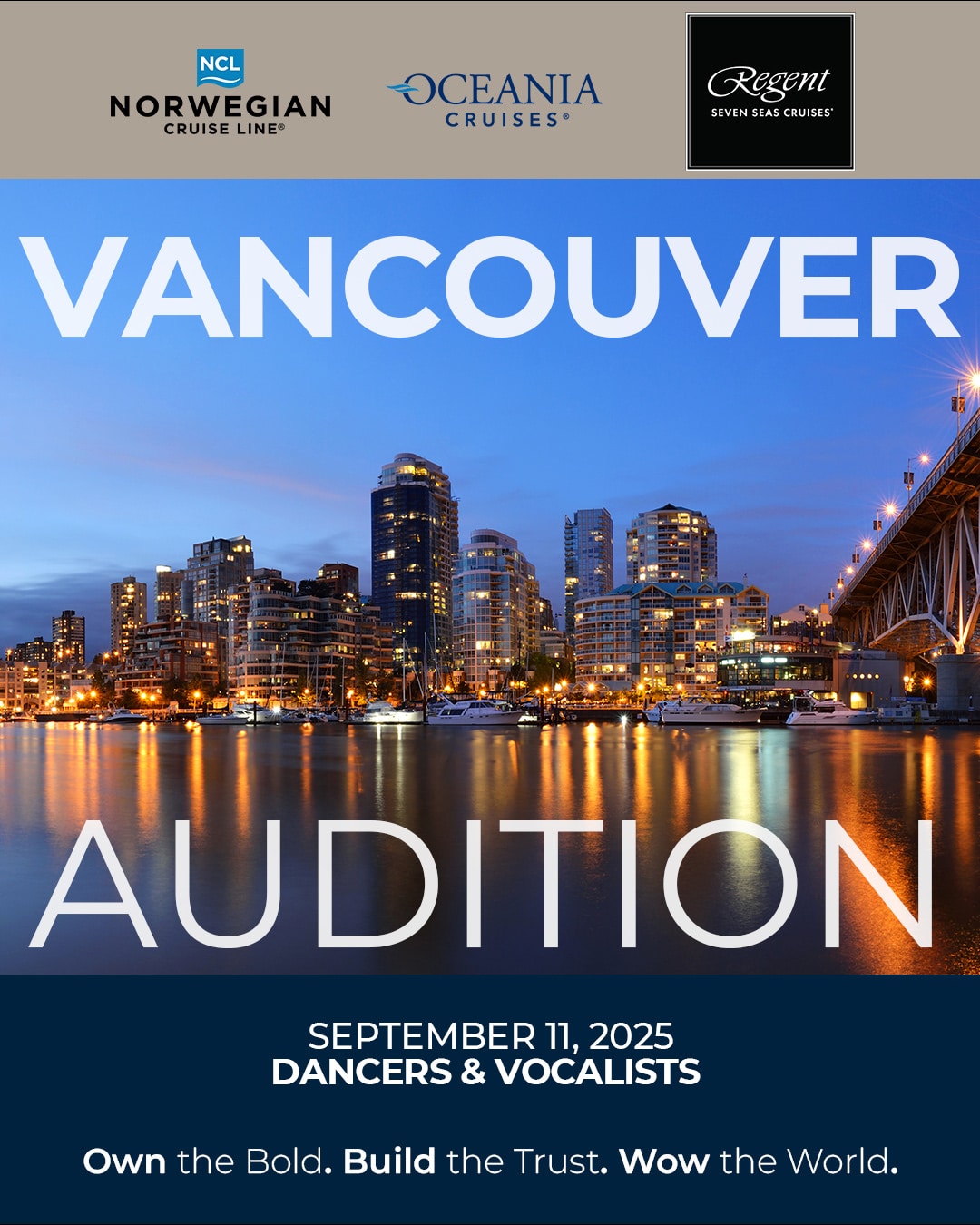 Norwegian Cruises Holding Open Auditions in Vancouver, BC