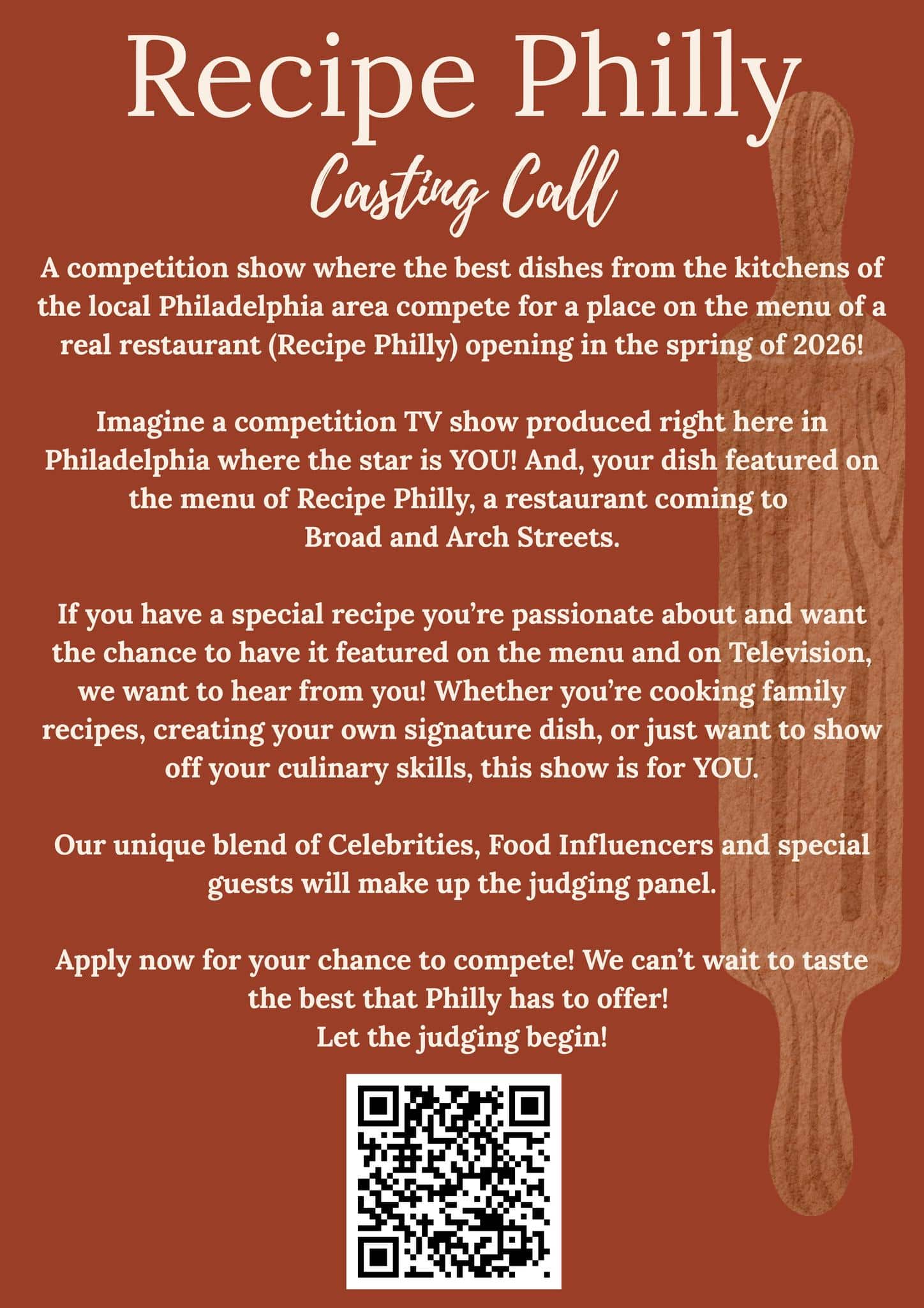 New Cooking Show Casting People in Philly With Great Recipes