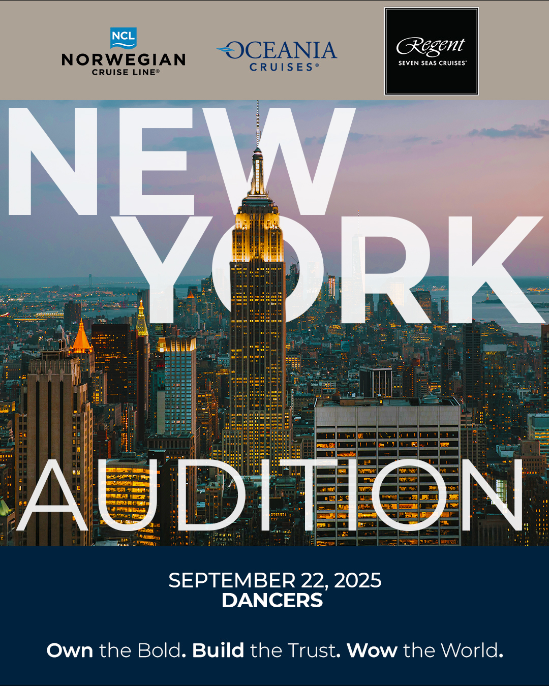 Norwegian Cruise Lines Holding Dance Auditions in NYC