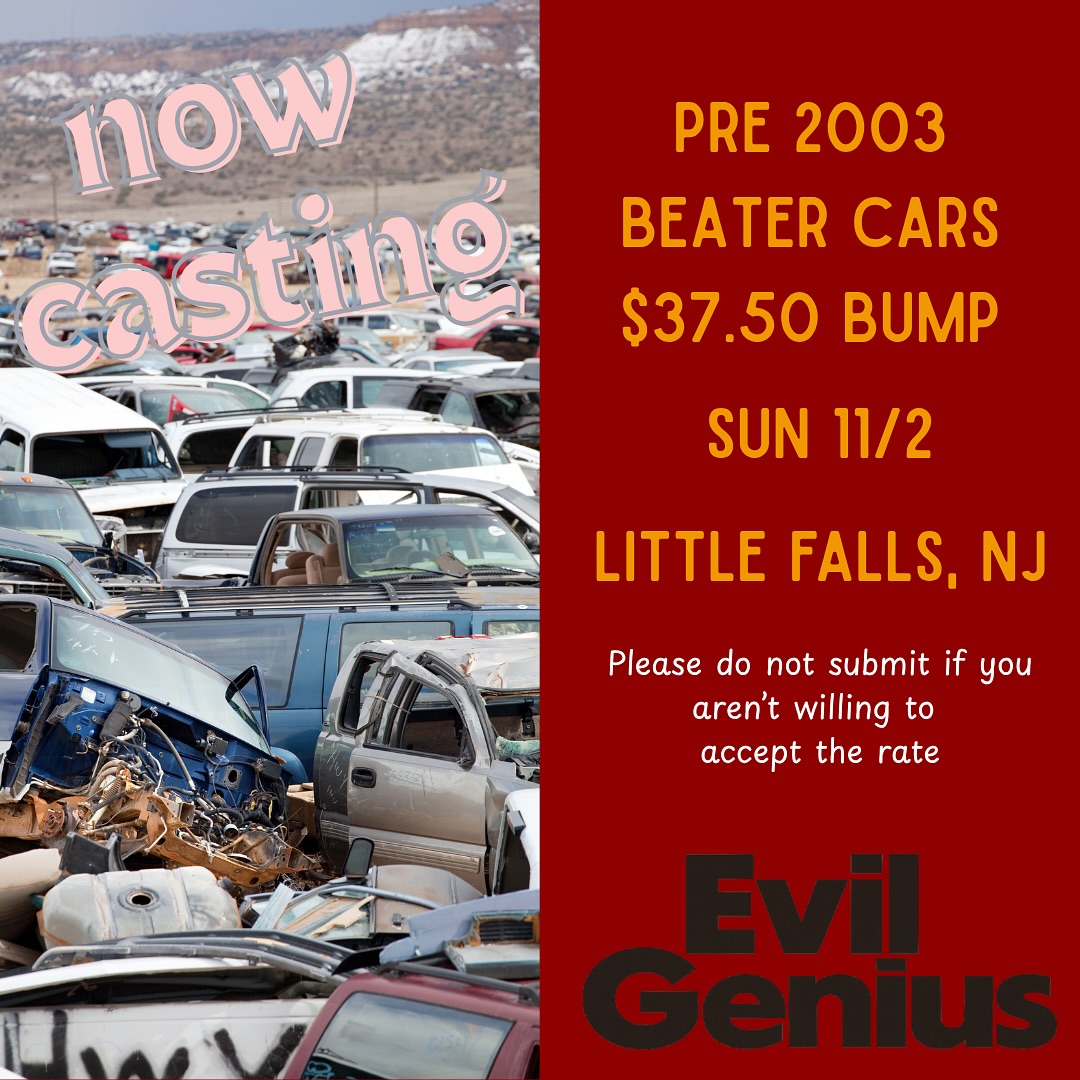 "Evil Genius" Movie Filming in New Jersey Needs Beater Cars