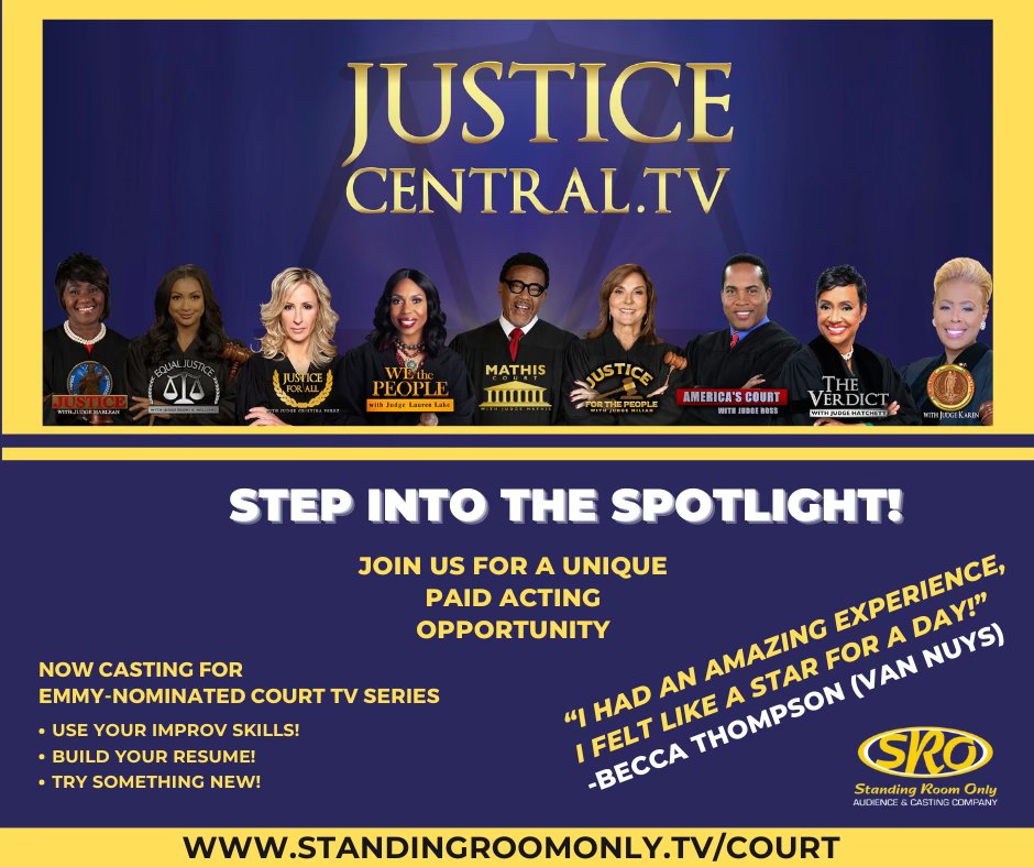 Acting Job in Los Angeles - Actors for Daytime Court Shows