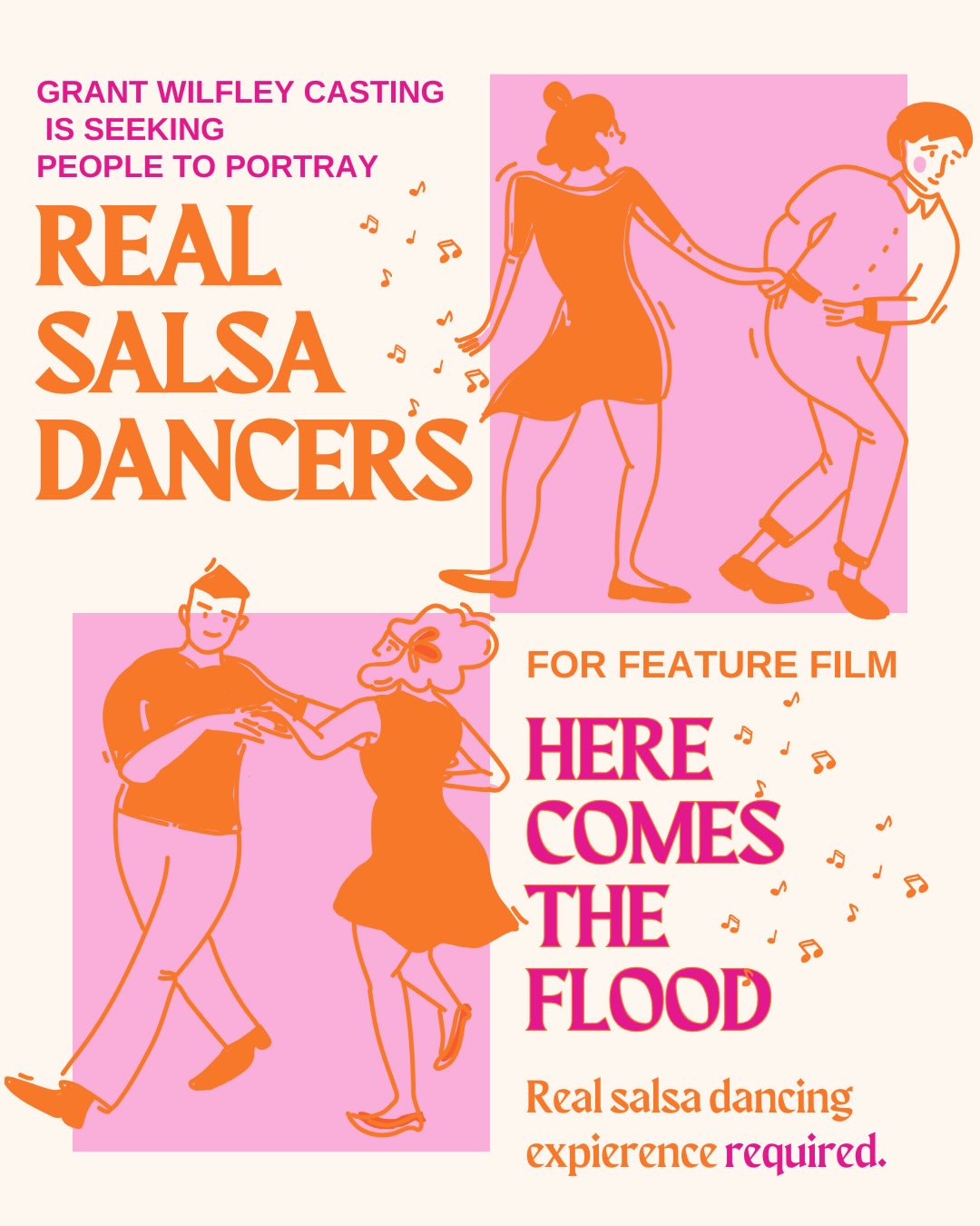 Movie "Here Comes The Flood" Casting Salsa Dancers - NY