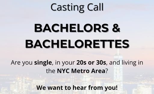 Now Casting Singles in NYC for New Reality Dating Show