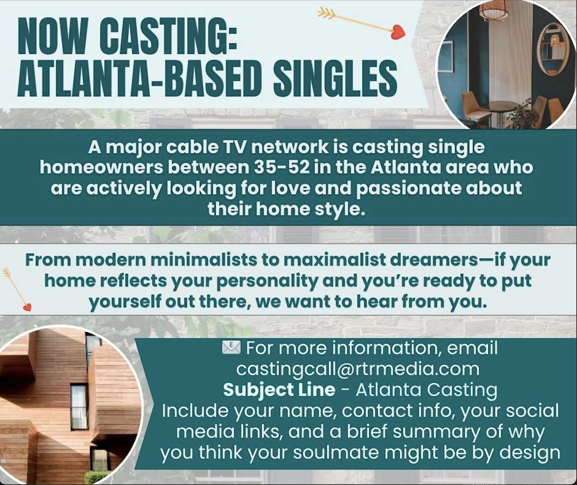 Now Casting Single Homeowners in The Atlanta, GA Area