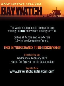 Open Auditions for "Bay Watch" in Los Angeles - Paid Roles