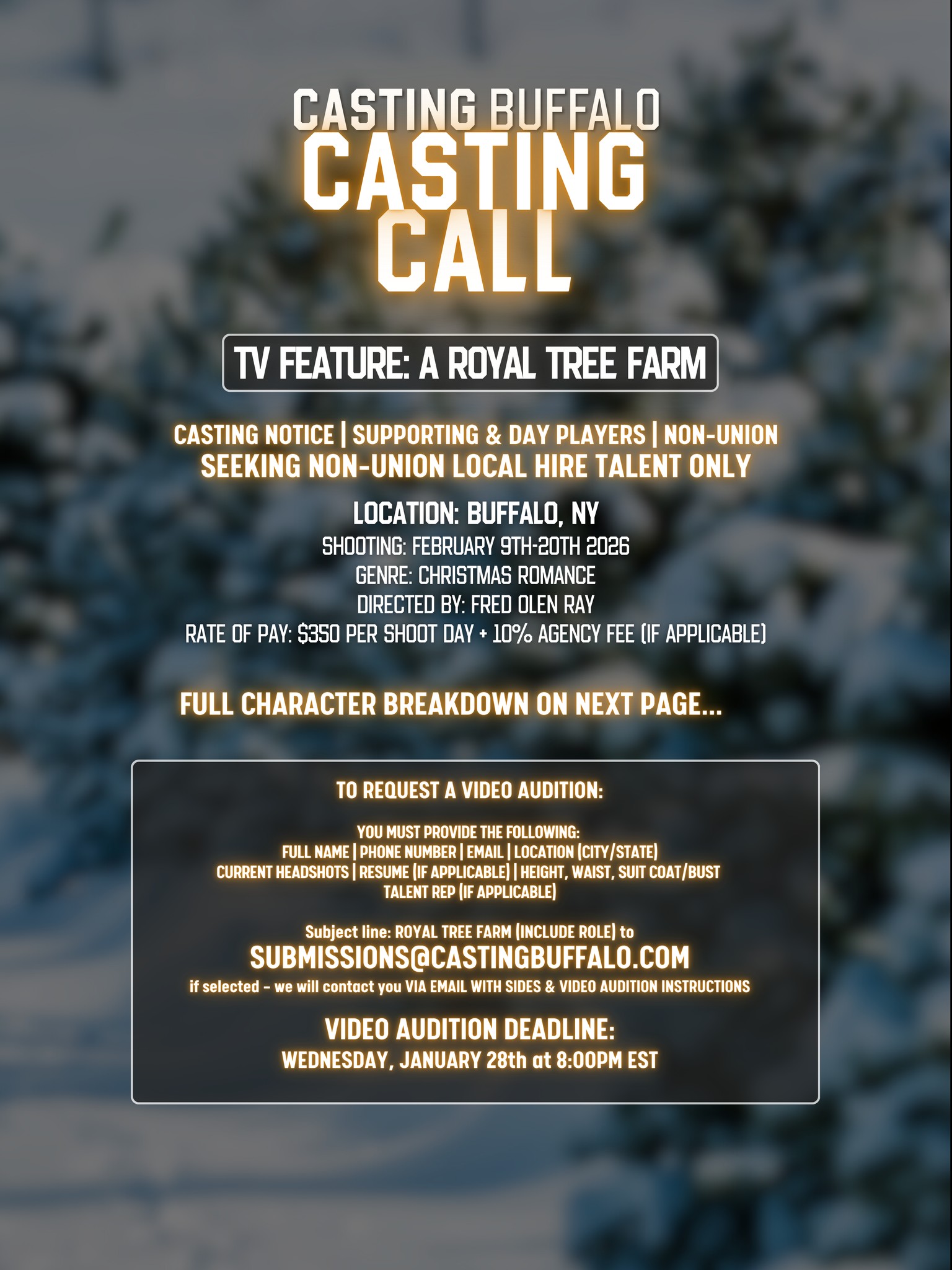 Casting Call in Buffalo NY for Movie Roles